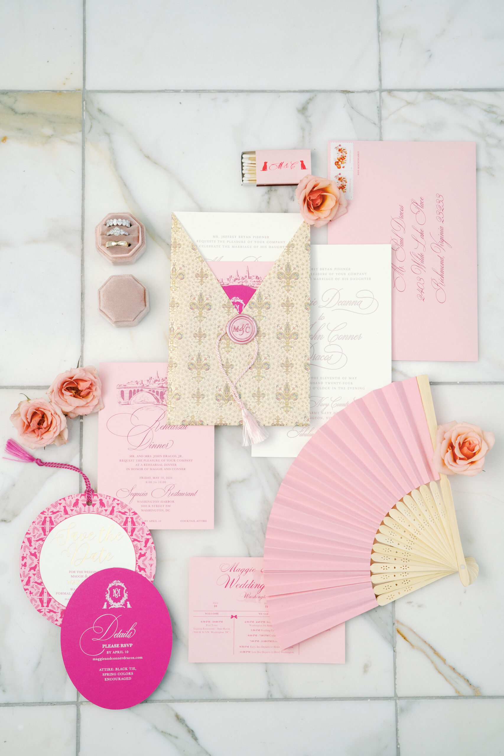 Maggie + Conner // Sea of Pinks at the Army Navy Country Club | Vida Events